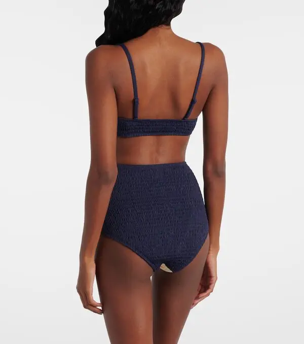 ALEMAIS Alémais Marine Smocked Bikini Top