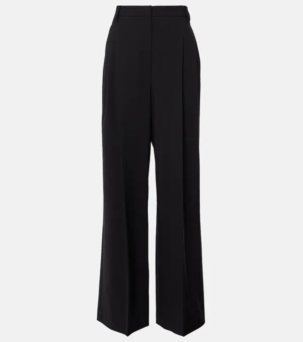 Brunello Cucinelli Wool-blend Wide-leg Trousers - Black