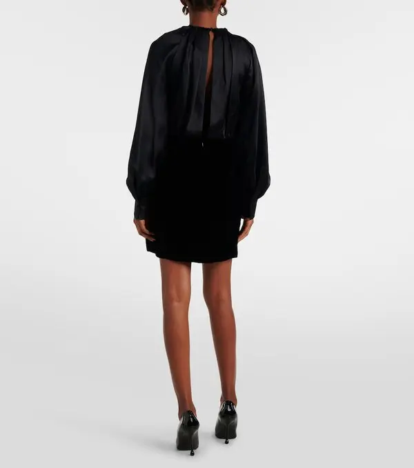 Max Mara Zarella Velvet And Satin Minidress
