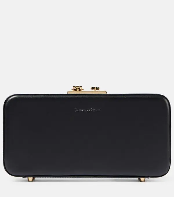 GIANVITO ROSSI Valì Leather Clutch - Black