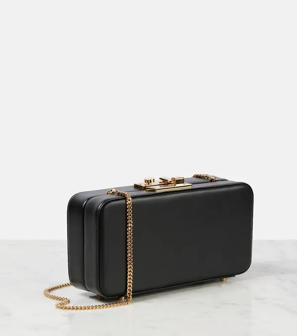 GIANVITO ROSSI Valì Leather Clutch - Black
