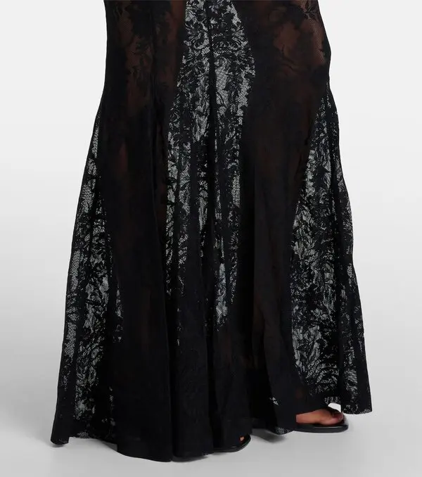 Norma Kamali Semi-sheer Lace Gown
