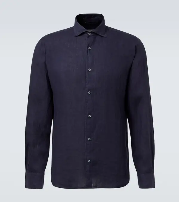 Thom Sweeney Linen Shirt - Blue
