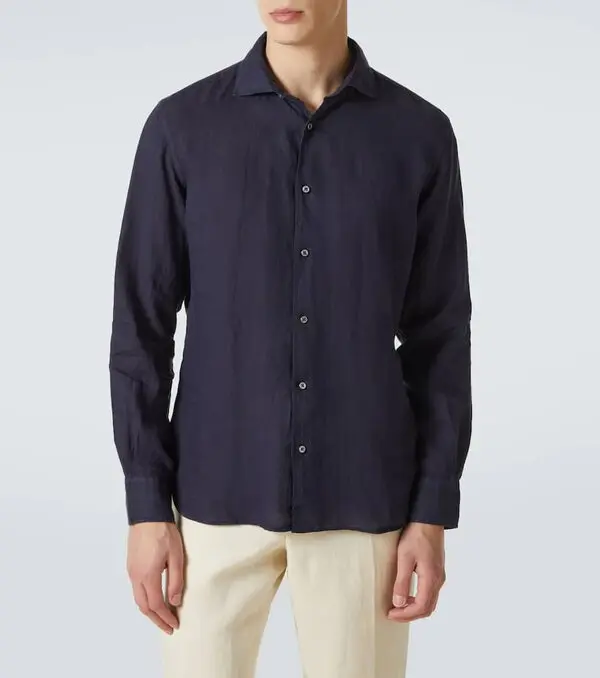 Thom Sweeney Linen Shirt - Blue