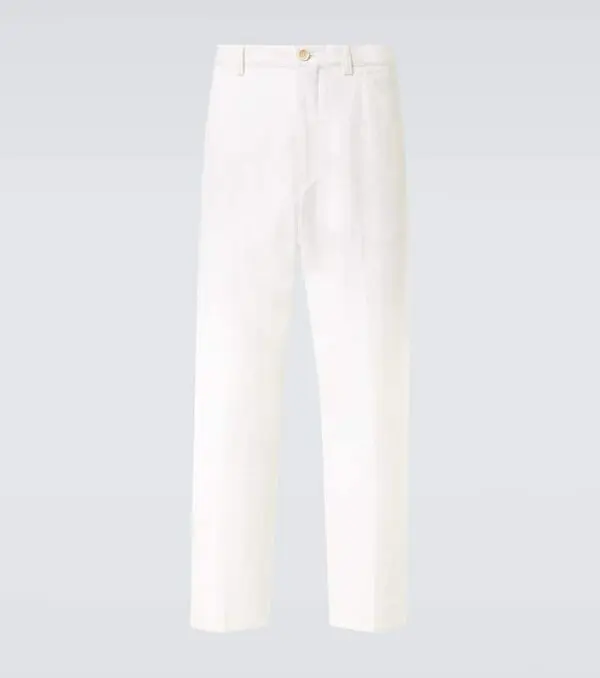 Brunello Cucinelli Cotton And Linen Chinos - Beige