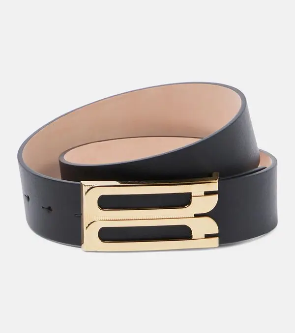 Victoria Beckham Jumbo Frame Leather Belt - Black