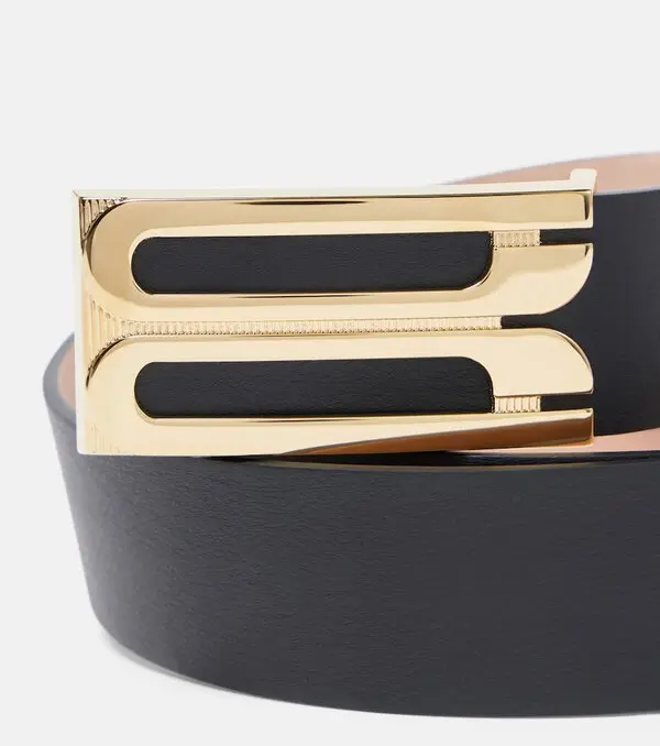 Victoria Beckham Jumbo Frame Leather Belt - Black