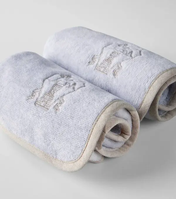 Brunello Cucinelli Set Of 2 Cotton Terry Hand Towels