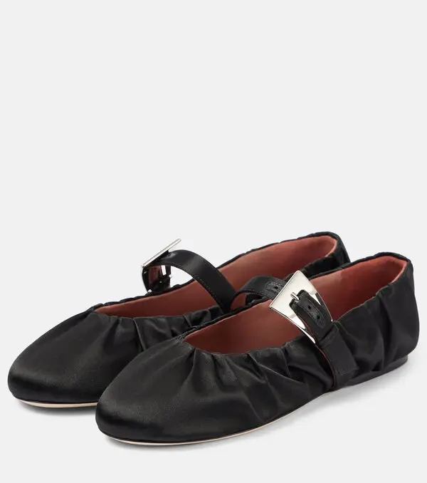 Paris Texas Sveva Satin Ballet Flats