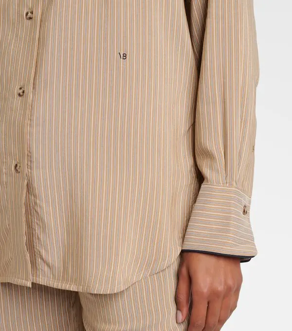Victoria Beckham Striped Pajama Shirt - Beige