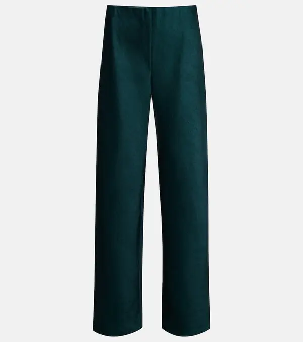 Vince High-rise Wide-leg Satin Pants - Green