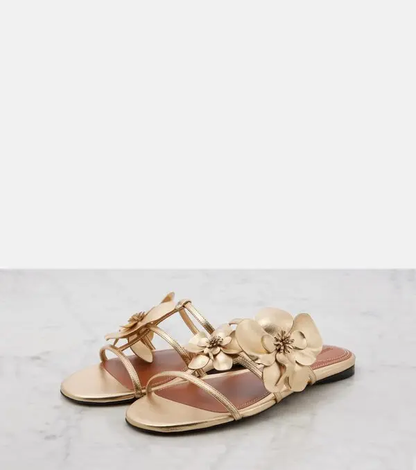 Zimmermann Orchid Metallic Leather Sandals