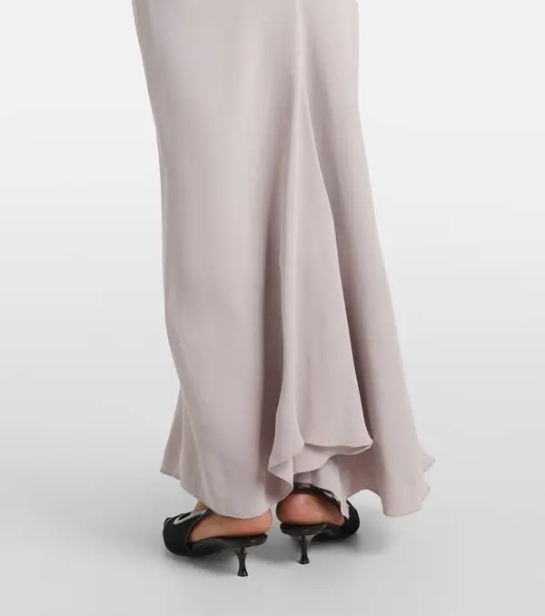 Victoria Beckham Knit-detail Crêpe Maxi Dress