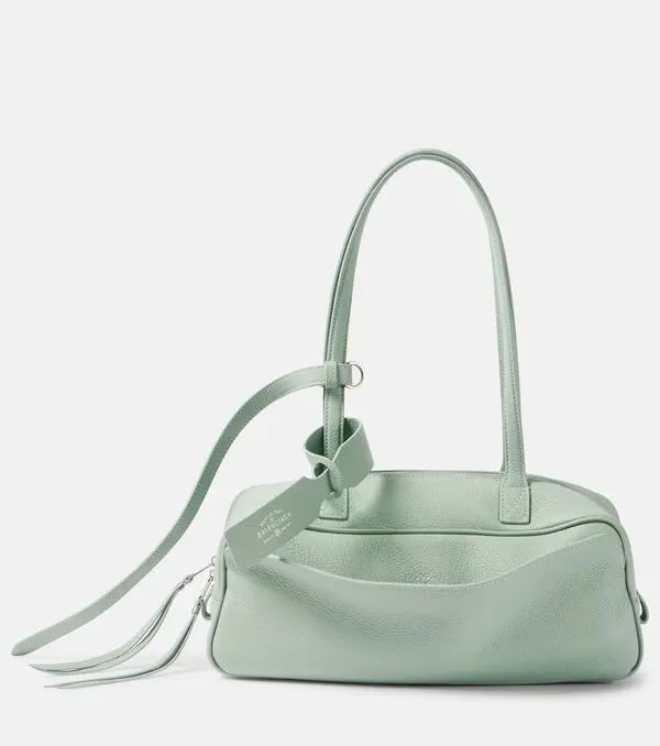Balenciaga Carrie Small Leather Shoulder Bag - Green