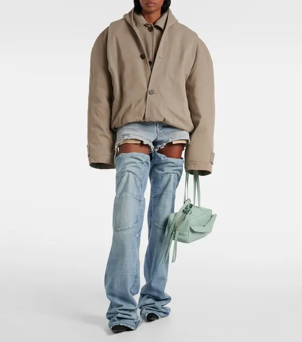 Balenciaga Carrie Small Leather Shoulder Bag - Green