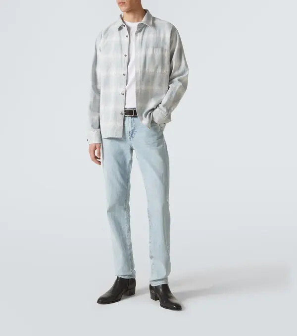 FRAME Checked Cotton Overshirt - Blue