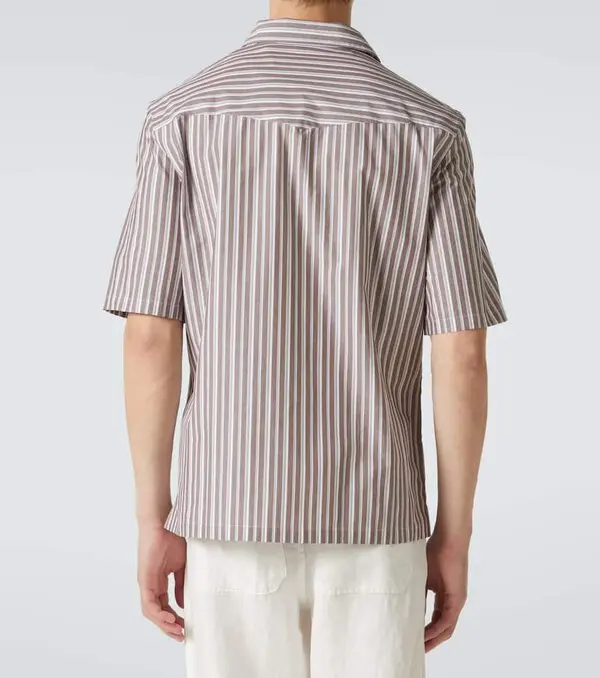 Brunello Cucinelli Striped Cotton Bowling Shirt