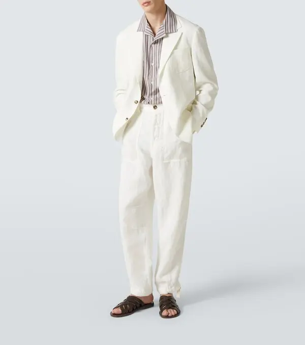 Brunello Cucinelli Striped Cotton Bowling Shirt