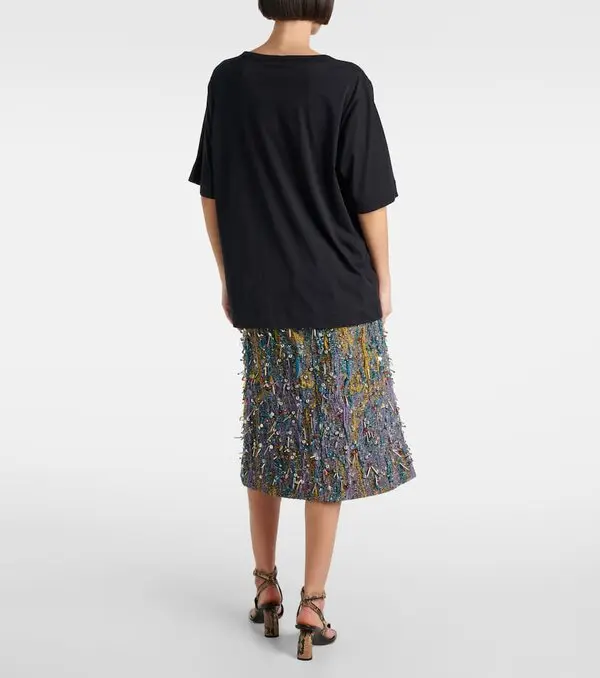 Dries Van Noten Oversized Cotton Jersey T-shirt - Black