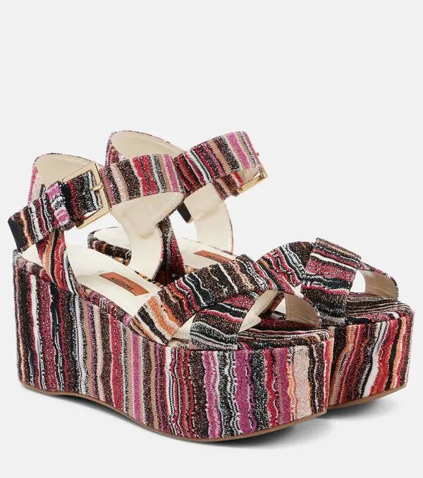 Missoni Julia Raschel Platform Sandals - Orange