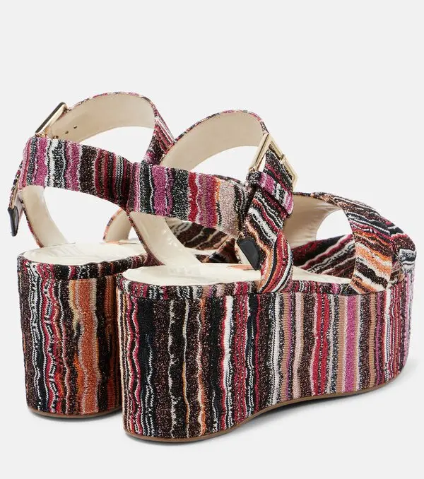Missoni Julia Raschel Platform Sandals - Orange