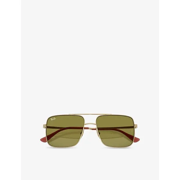 Ray-ban Square-frame Metal Sunglasses - Gold