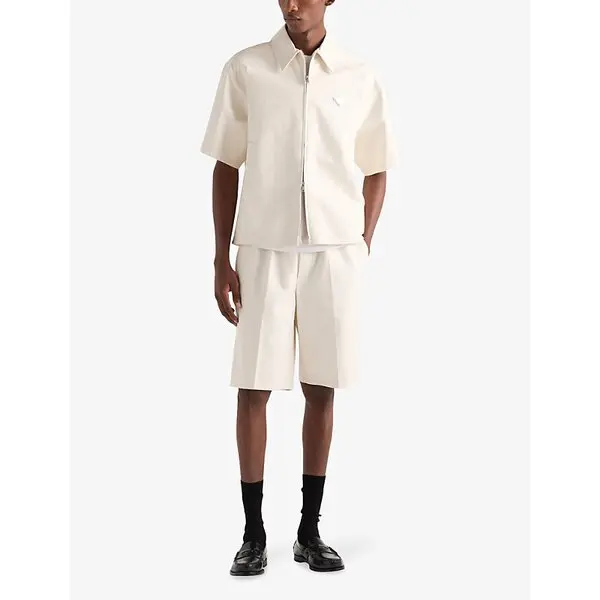 Prada Relaxed Fit Leather Bermuda Shorts