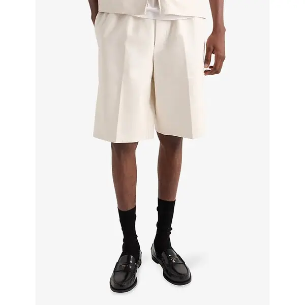 Prada Relaxed Fit Leather Bermuda Shorts