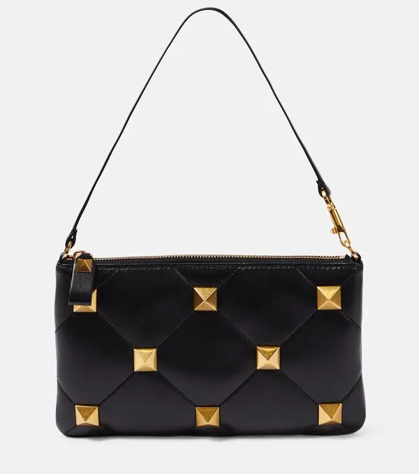 Valentino Garavani Roman Stud Quilted Leather Pouch