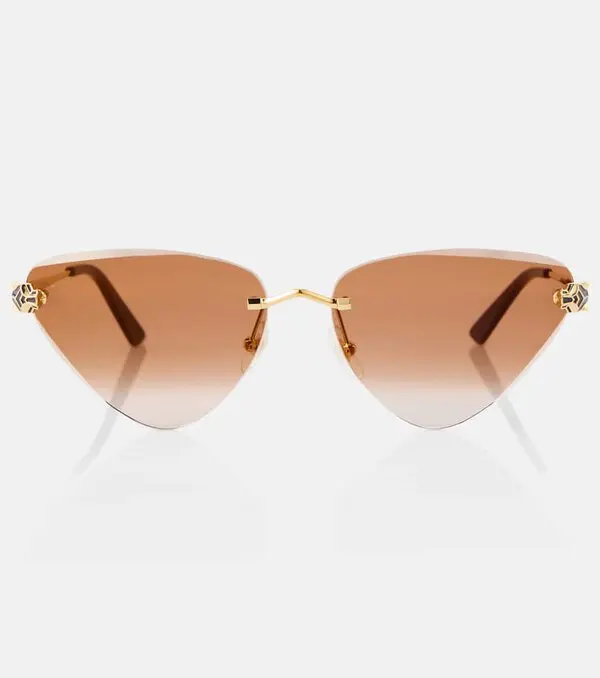 Cartier Panthere De Cat-eye Sunglasses - Brown