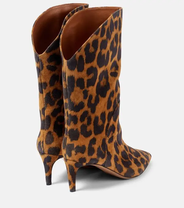 Paris Texas Gaia 60 Leopard-print Suede Boots