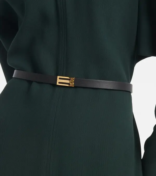 Victoria Beckham Micro Frame Leather Belt - Brown