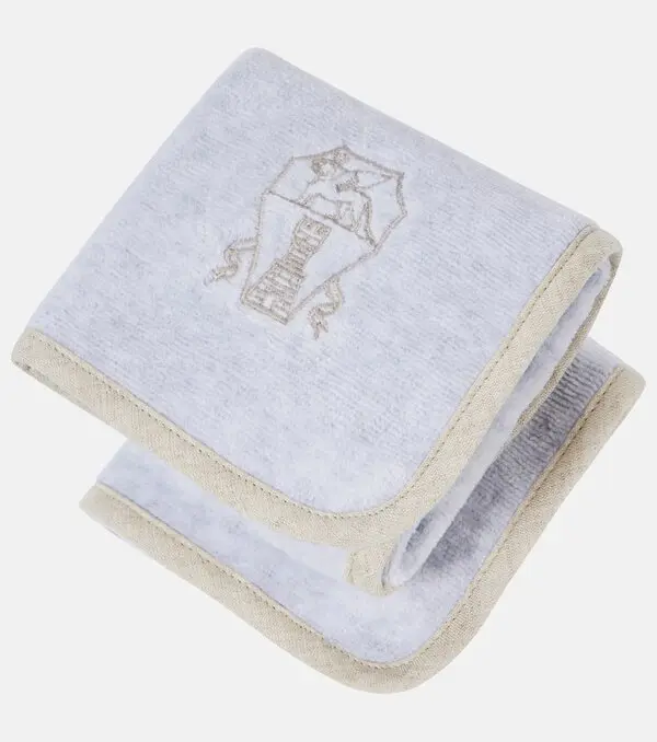 Brunello Cucinelli Set Of 2 Cotton Terry Hand Towels - Grey