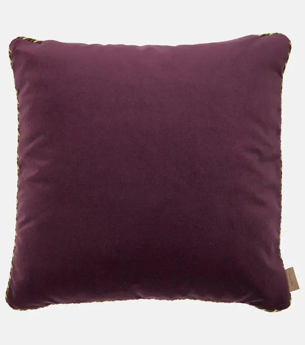 Etro Embroidered Cotton And Velvet Cushion - Multicoloured