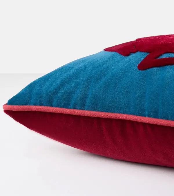Etro Embroidered Cotton And Velvet Cushion - Multicoloured