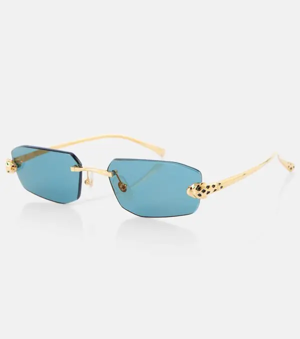 Cartier Panthere De Rectangular Sunglasses - Blue