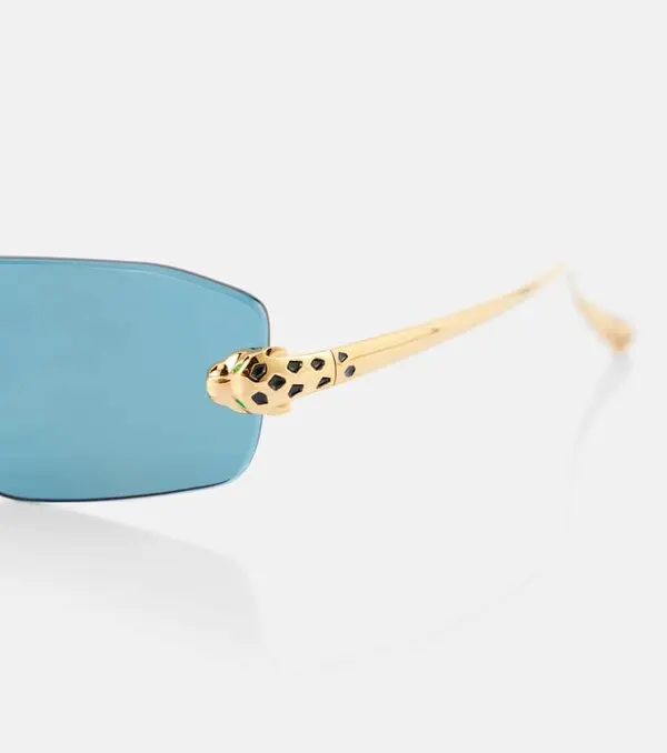 Cartier Panthere De Rectangular Sunglasses - Blue