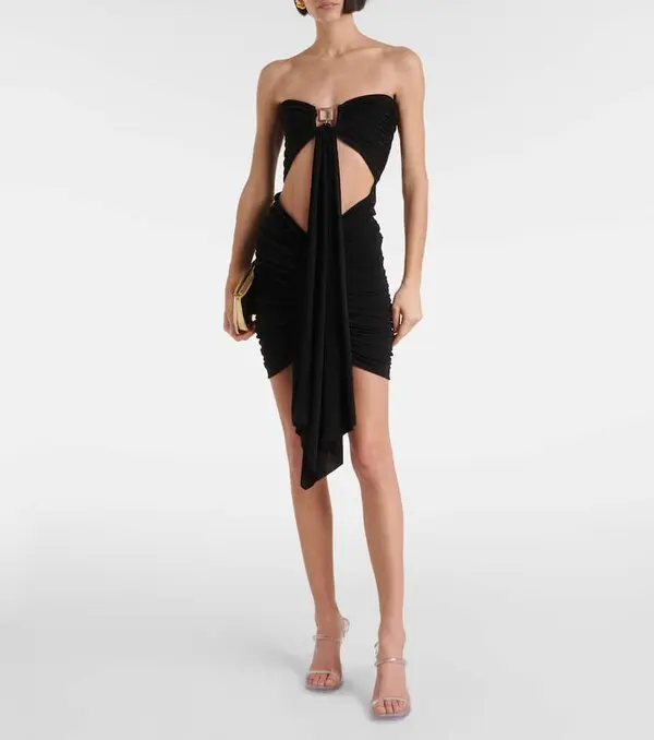 Christopher Esber Bezel Quartz Gathered Mini Dress