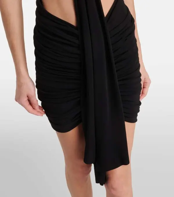 Christopher Esber Bezel Quartz Gathered Mini Dress