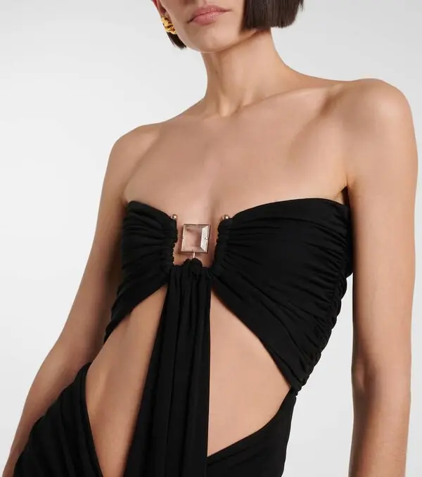 Christopher Esber Bezel Quartz Gathered Mini Dress