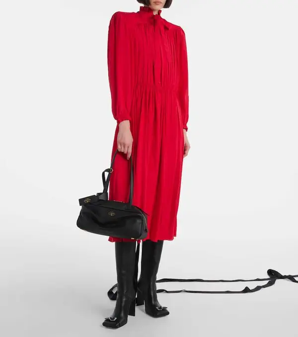 Balenciaga Carrie Small Leather Bowling Bag