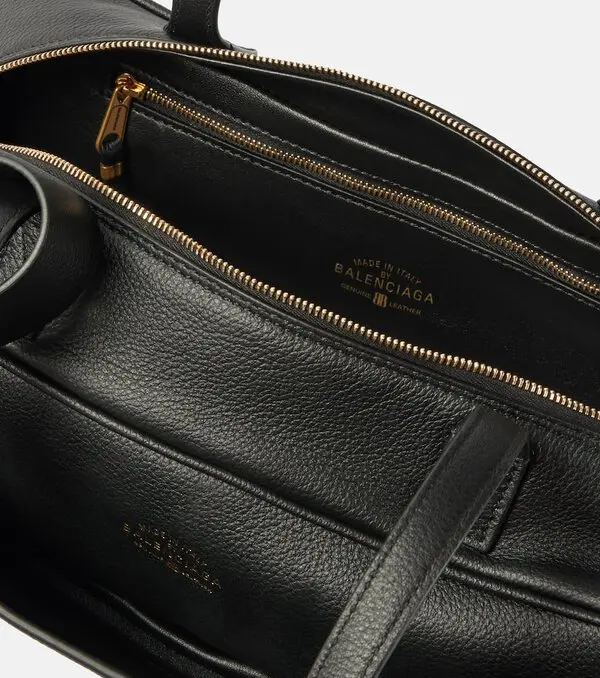 Balenciaga Carrie Small Leather Bowling Bag