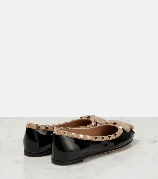 Valentino Garavani Rockstud Patent Leather Ballet Flats