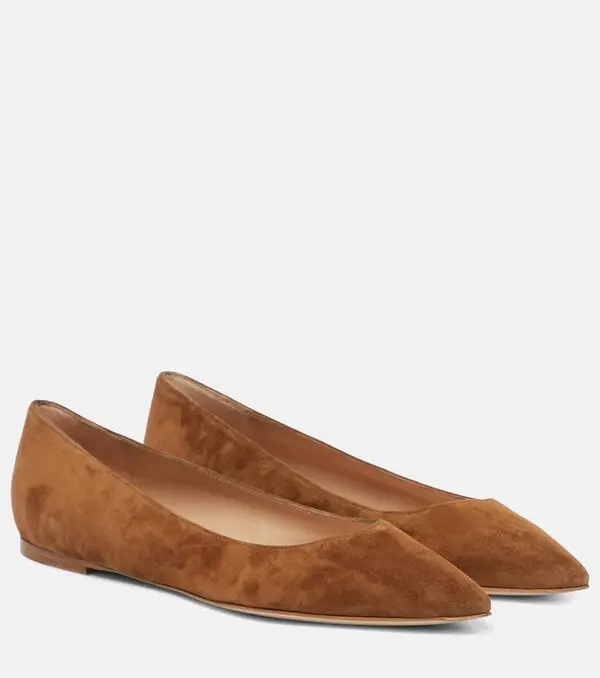 GIANVITO ROSSI Suede Ballet Flats