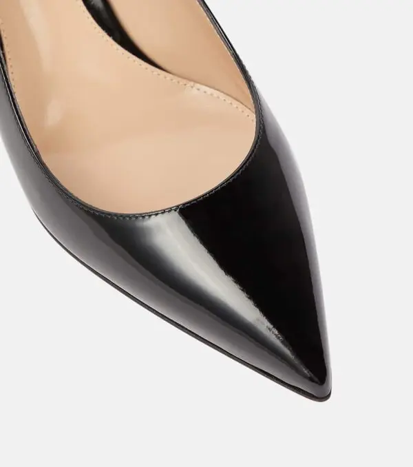 GIANVITO ROSSI Ribbon Sling 55 Leather Slingback Pumps - Black