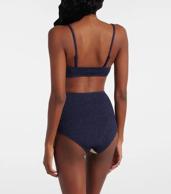 ALEMAIS Marine Smocked Bikini Top