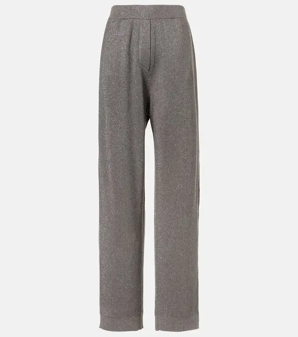 Brunello Cucinelli Cotton-blend Lame Wide-leg Trousers