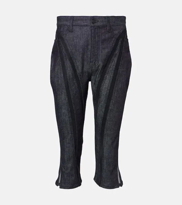 MUGLER Mesh-trimmed Capri Pants