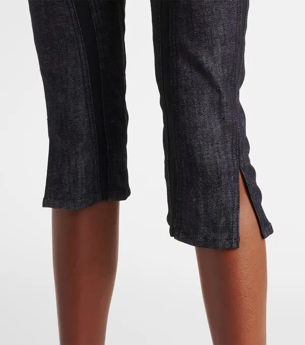 MUGLER Mesh-trimmed Capri Pants