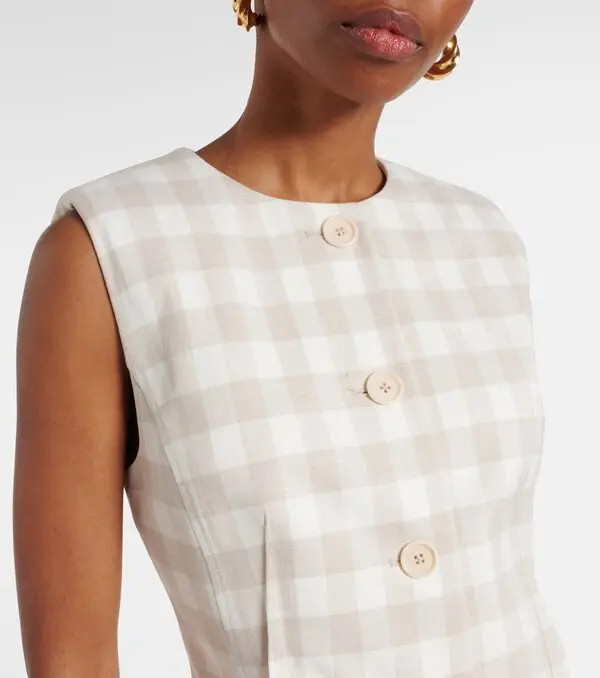 Simkhai Calliope Gingham Vest - Beige